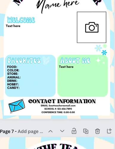 Groovy Retro Rainbow Meet The Teacher- 14 Editable Templates/ English ...