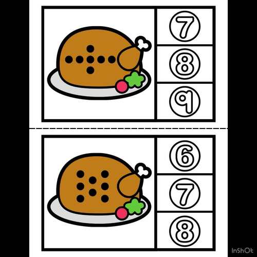 Turkey Count and Clip Cards | Subitizing Numbers 0–10 | Thanksgiving Math