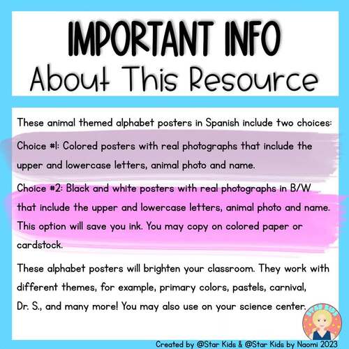Anchor Charts and Classroom Posters | SPANISH by Star Kids | TPT