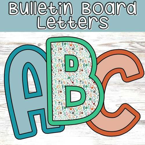 Spring Primary Font Bulletin Board Letters Bundle, Alphabet & Special ...