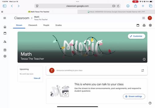 Music ANIMATED Christmas Google Classroom Header Banner GIF | TPT
