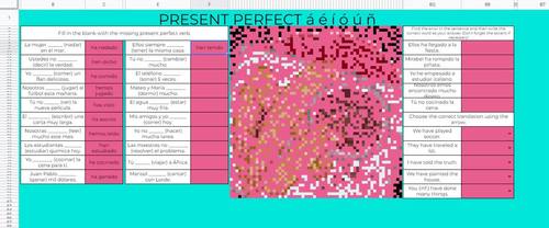 Spanish Present Perfect Digital Mystery Pic Spanish Pixel Art Digital ...