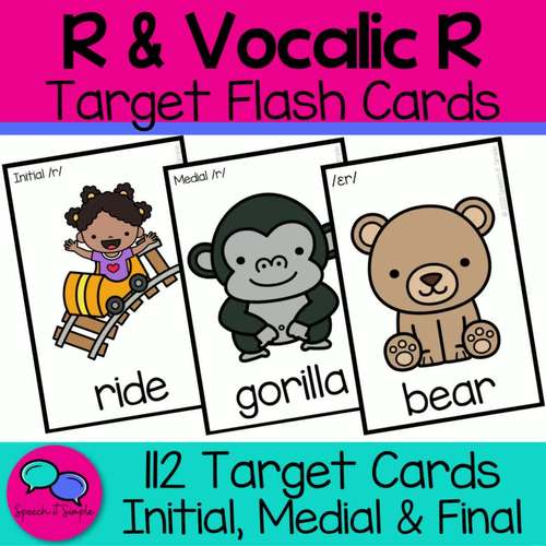R and Vocalic R Target Cards - Articulation - Phonology - Apraxia ...