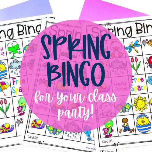 Spring Bingo for Elementary Classroom Parties by Fixin' to Teach