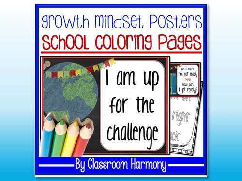 School Supplies Posters & Coloring Pages | SEL Growth Mindset ...