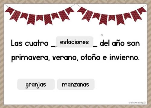 Fall - Sentences Boom Cards | SPANISH by MM Bilingual | TPT