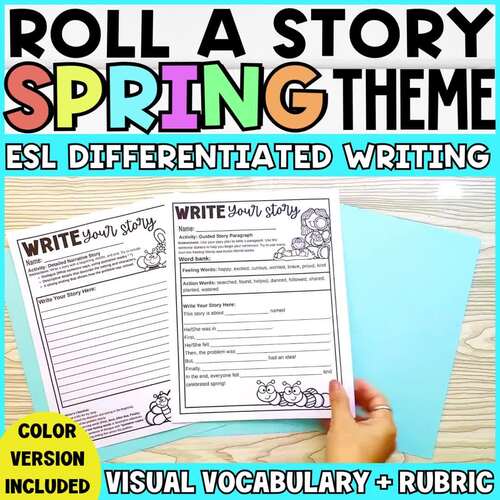 Spring Roll a Story-ESL Differentiated Dice Holiday Writing & Drawing