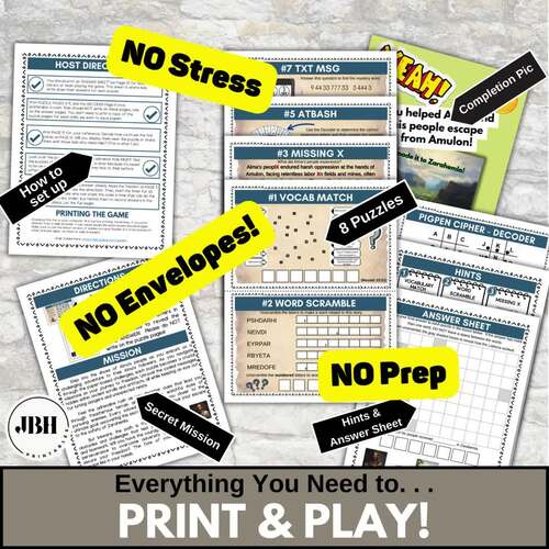 Alma's Great Escape, Book of Mormon Printable Escape Room, Youth Night ...