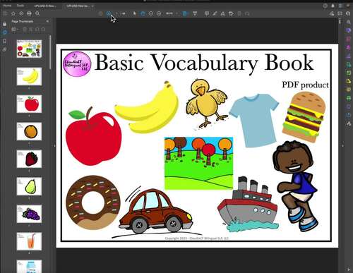 Basic Vocabulary English/Spanish BUNDLE - PDF resource | TPT