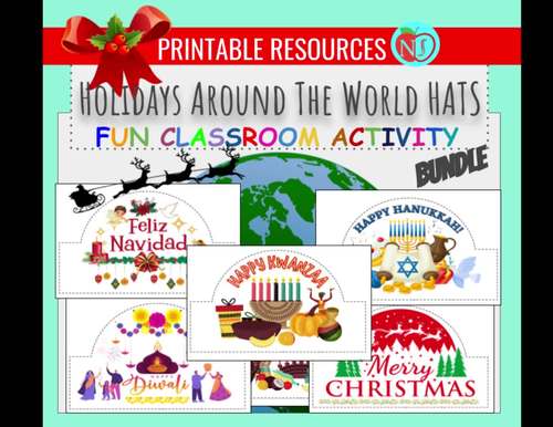 HOLIDAYS AROUND THE WORLD HATS | MAKE PRINTABLE HOLIDAY COLOR CUT AND ...