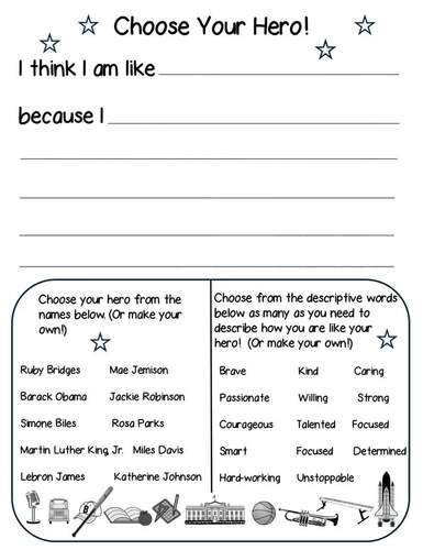 Black History Month Heroes Reading/Writing Comprehension Kindergarten ...