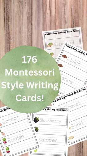 Gardening Vocabulary Montessori Tracing Cards - Handwriting, Knowledge ...