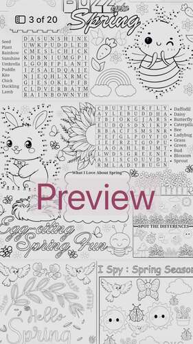 Spring Activity Placemats | Spring Early Finishers and Worksheets