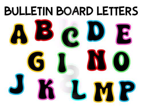 Printable Black and Bright Bulletin Board Letters, Alphabets for Kids ...