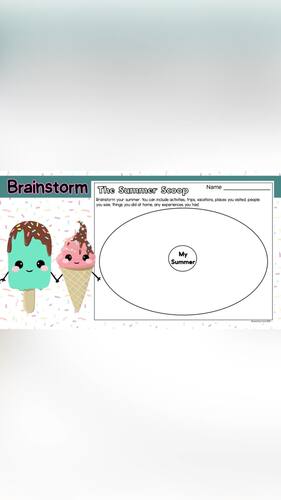 Summer Scoop Writing Activity | Back to School Narrative Writing ...