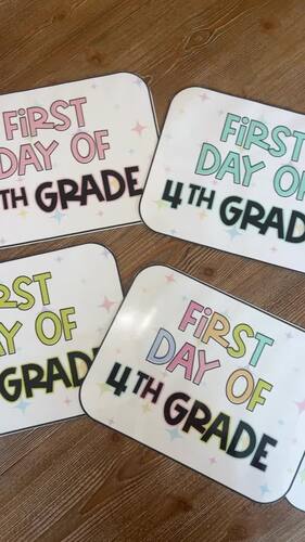 4th Grade First Day of School Posters - Student Picture and Class Photos!