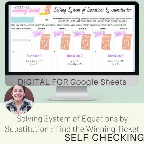Solving System of Equations by Substitution: Self Checking Activity