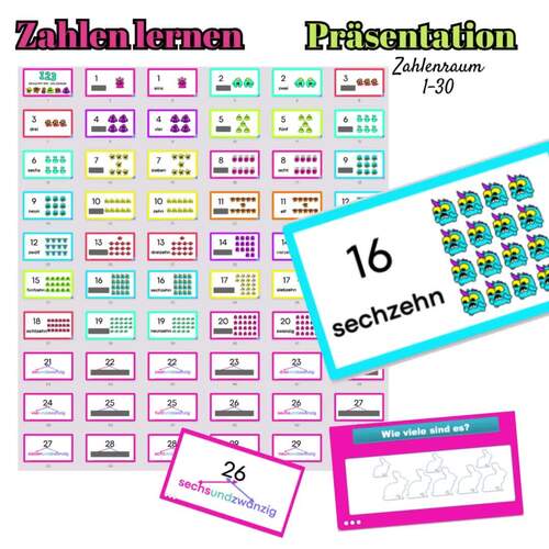 German | DAF | DAZ | Learning numbers 1- 30 | Presentation by Lernfitness