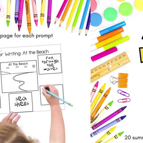 Summer Writing Prompts and Toppers Summer Writing Craft by I Love 1st Grade