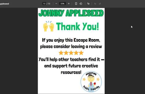 Johnny Appleseed Reading Escape Room | Google Forms | No-Prep Reading ...