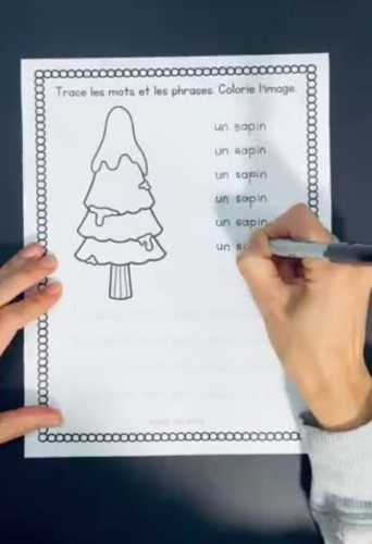 Cahier de calligraphie et coloriage hiver -calligraphy and coloring ...