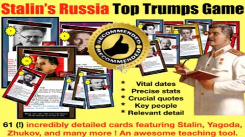Stalin's Russia Top Trumps Game - 61 cards by Innov8tive History