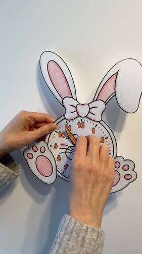 Easter Bunny Clock Classroom Craft Kids Spring Activity Easter ...