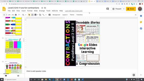 Distance Learning Google Third Grade Phonics Level 3 Unit 11 (Contractions)
