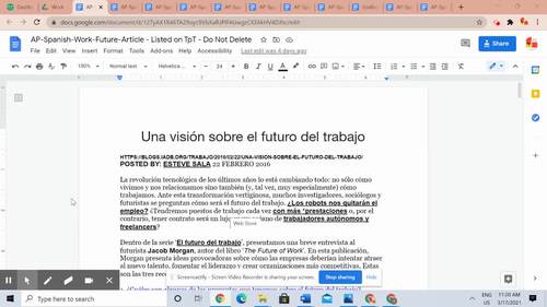 AP Spanish Curriculum & Lesson Plans Unit 5 Mini Unit Work & Quality of ...
