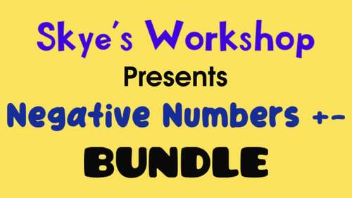 ADDING + SUBTRACTING WITH NEGATIVE NUMBERS BUNDLE by Skye's Workshop