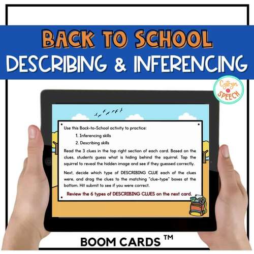 Back to School Inferencing and Describing Boom Cards™ for Speech Therapy