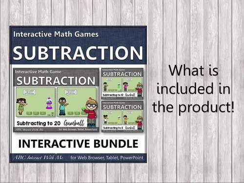 Subtraction within 20 Interactive Math Games Bundle {Gumball} | TPT