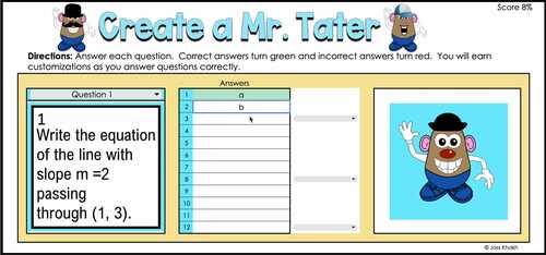 Writing Equation in Standard form from Point and Slope Digital Practice ...