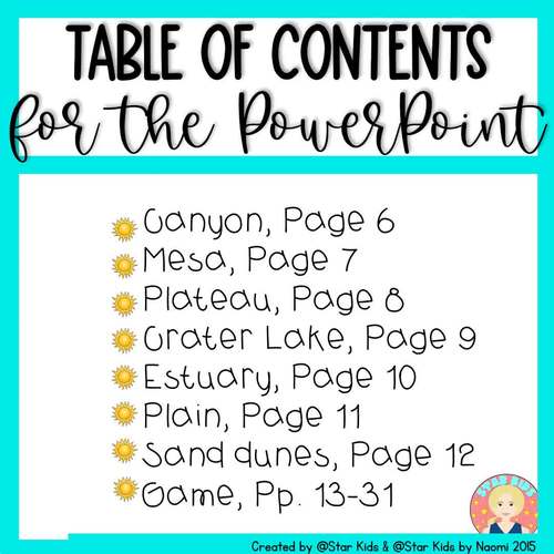 Landforms for K-1 | Part 4 by Star Kids | TPT