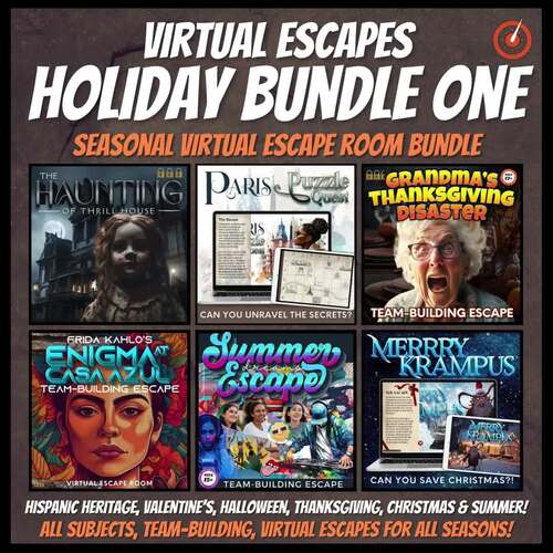 Virtual Holiday Escape Rooms Bundle: Team-Building, Middle, High School ...