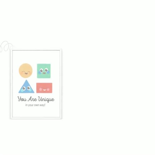 5 Sets of Affirmation Wall Art, Shapes, Playroom Wall Art, Class Decoration