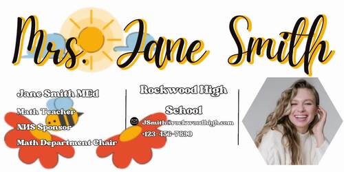 Customizable Canva Bee with Photo Animated Teacher Email Signature Template