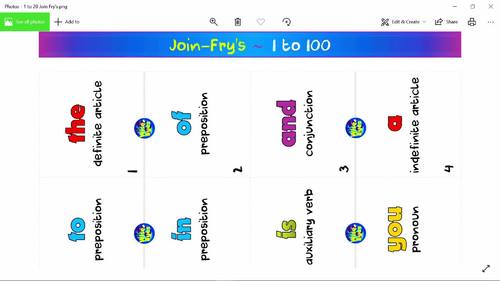 1 to 100 Fry's/Sight Words ~ Card Game ~ 50 Cards + 10 + Board by Wise Eyes