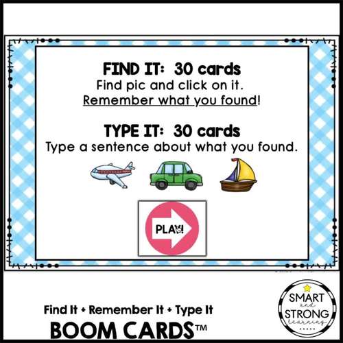 Boom Cards™ - Find + Remember + Type It - 4 Decks - Kids Nature School ...