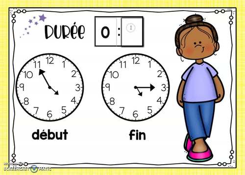 La durée et l'heure Boom Cards French distane learning by Madame Soleil