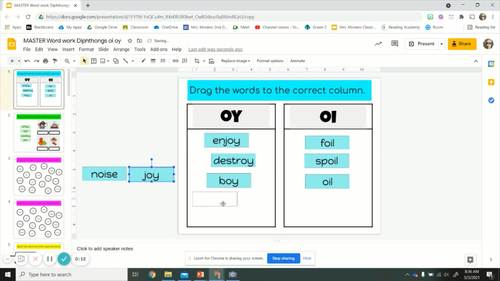 Diphthongs oy, oi DIGITAL WORD WORK for Google Slides | TPT