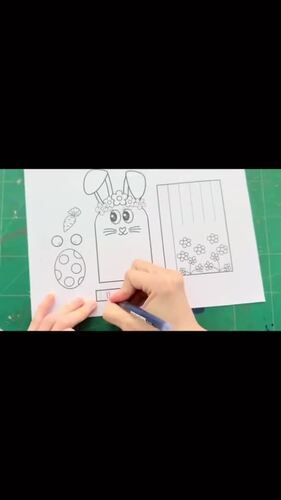 D.I.Y. Easter & Spring Bunny Card Craft Activity I Coloring&Writing ...