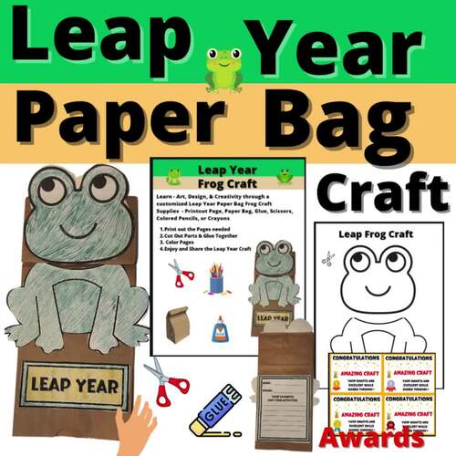 Leap Year Craft Activities Frog Paper Bag Activity and Bonus Craft Awards