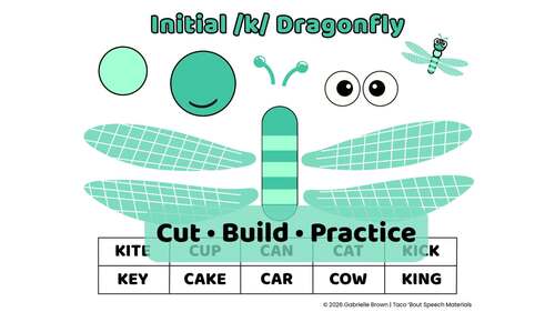 Spring Build & Say /k/ Articulation Crafts | Initial, Medial, Final K
