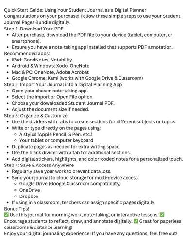 Comprehensive Student Journal Bundle: Reading Comp., Math, Writing, & More