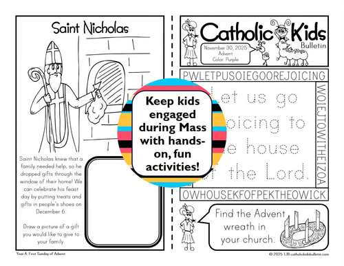 Catholic Mass Worksheets | Catholic Kids Bulletins Year A 2026 English ...