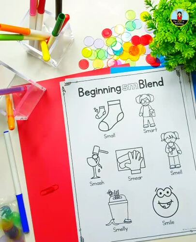 Beginning SM Blend Worksheet by The Joy in Teaching | TPT