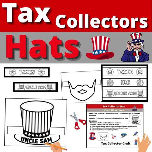 Tax Collector Hat Crown Craft Uncle Sam Taxes Coloring Activity Resource