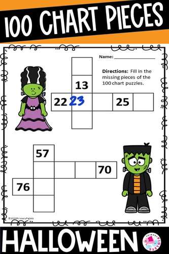 HALLOWEEN 100s CHARTS WORKSHEETS - BLANK, FILL IN, MISSING NUMBERS