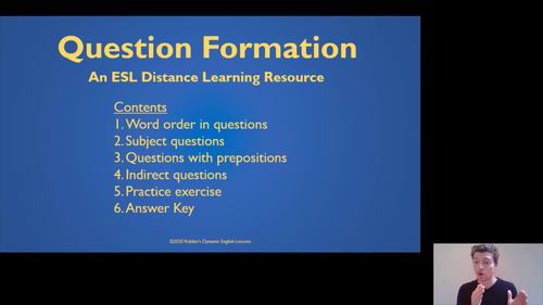 Digital Grammar Presentation + Video Lesson: Question Formation | TPT